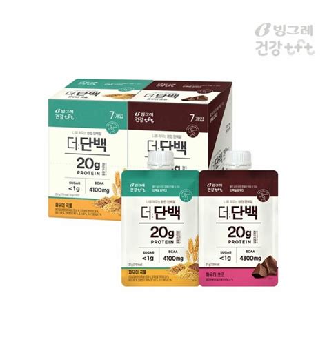 빙그레 더단백 파우더 단백질 쉐이크 7개입곡물 초코 택 티몬