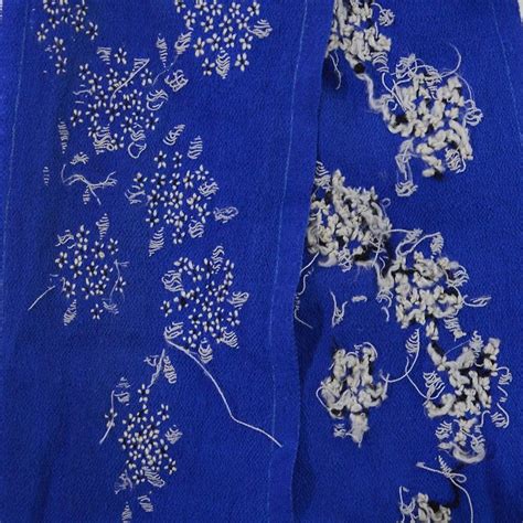 花卉手工刺繡舊布和服領子純絲古董日本復古藝術布料 設計館 Nambashouten 編織刺繡羊毛氈縫紉 Pinkoi