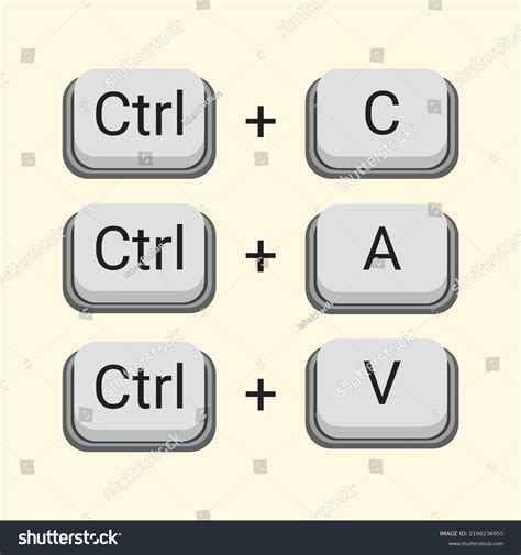 Ctrl C Ctrla Ctrl V Keyboard Stock Vector Royalty Free 2166236955