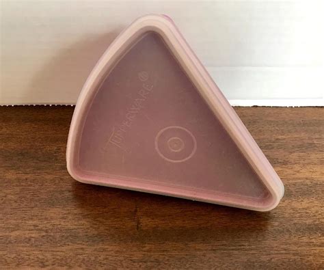 Vintage Tupperware Single Pie Slice Keeper 269 Pink Bottom With Clear Lid Etsy