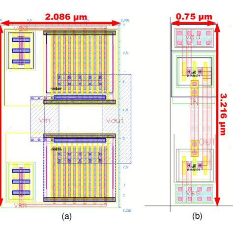 Layout Of The Inverter Implemented In A 16 Nm Finfet Process B