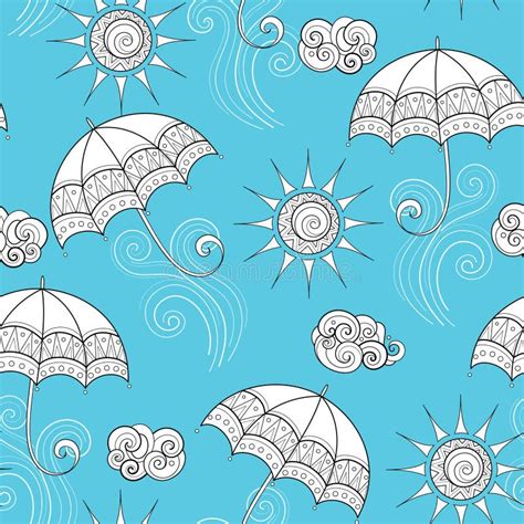 Fairytale Weather Forecast Seamless Pattern Stock Vector Illustration Of Swirl Folkloric