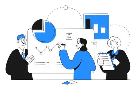 Premium Vector Business Team Analyzing Data And Pie Chart