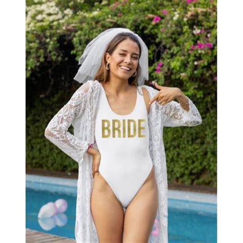 Bride Bachelorette Party Swimsuit Bride Bachelorette White Swimsuit