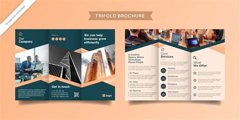 Elegante plantilla de folleto tríptico Vector Premium