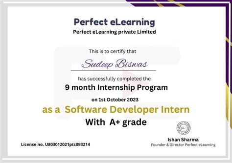 Sudeep Biswas On Linkedin Internship