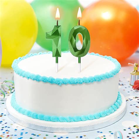 10th Birthday Number Candles Happy Birthday Cake Topper Decoration In