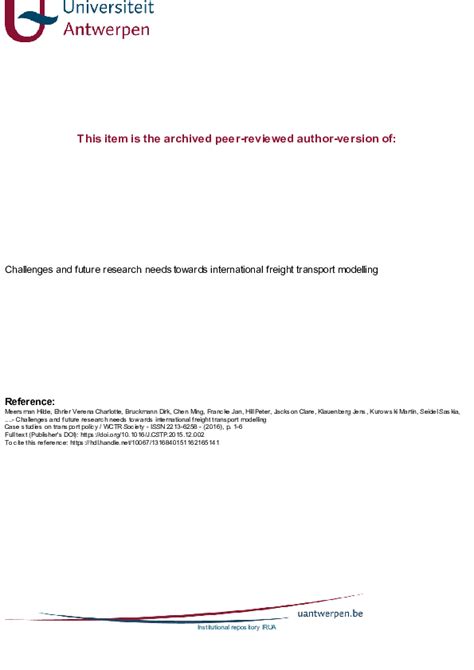 Pdf Challenges And Future Research Needs Towards International