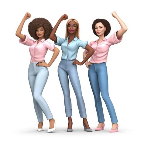 Premium Vector 3d Vector Empowering Women On White Background