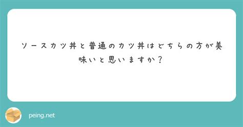 ソースカツ丼と普通のカツ丼はどちらの方が美味いと思いますか？ Peing 質問箱
