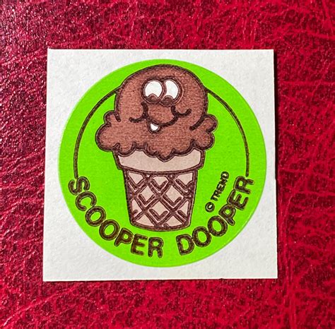 Vintage Trend Matte 80s Scratch And Sniff Sticker Scooper Dooper