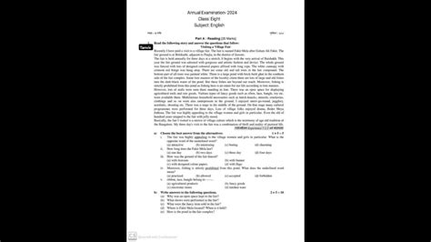 ৮ম শ্রেণির বার্ষিক পরীক্ষার ইংরেজি প্রশ্ন ২০২৪ Class8 Youtube