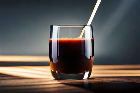 Premium Ai Image A Glass Of Juice With A Straw In It And A Straw In