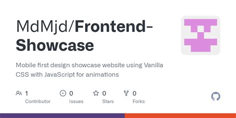 github mdmjd frontend showcase mobile first design showcase website