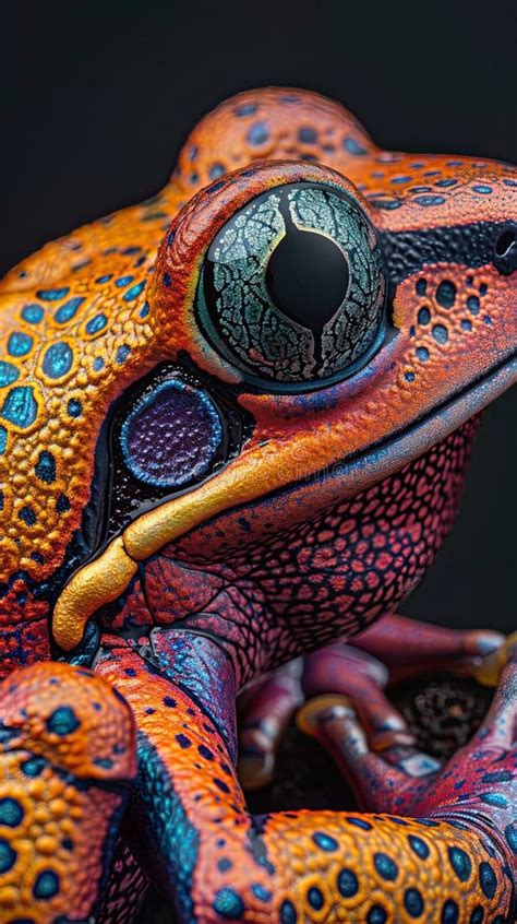 Details Of A Vibrant Poison Dart Frog Its Brightly Colored Skin