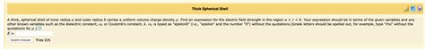 solved thick spherical shell h a thick spherical shell of