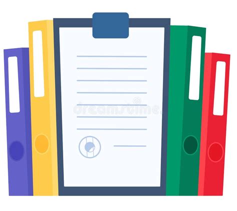 Pile Of Books Folders With Documents Isolated File Cabinet Stack Of
