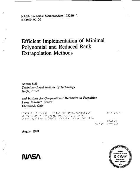Pdf Efficient Implementation Of Minimal Polynomial And Reduced Rank