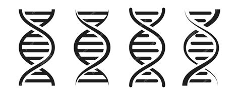 Premium Vector Dna Genetic Icon Set Dna Structure Molecule Code