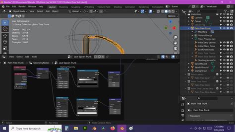 How To Make One Mesh Scale And Rotate Along The Curve Of Another Mesh In Geo Nodes Animation