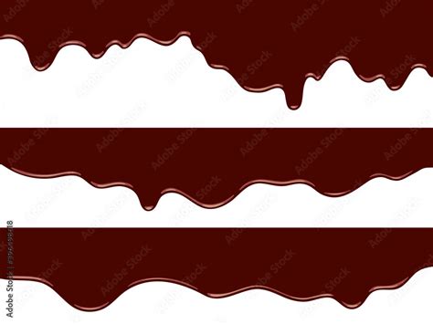 溶けて垂れる茶色のチョコレートの3種類のバリエーションセット Stock ベクター Adobe Stock