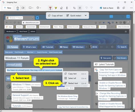 Redact Text On Captured Screenshot Image With Snipping Tool App In Windows 11 Windows 11 Forum