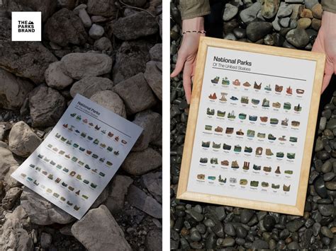 National Park Checklist Poster All 63 National Parks Mark Etsy