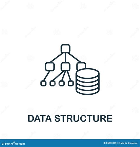 Data Structure Icon Monochrome Simple Line Data Science Icon For