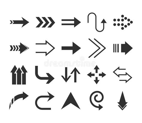 Arrows Direction Guide Cursor Web Navigation Icons Set Gradient Style Stock Vector