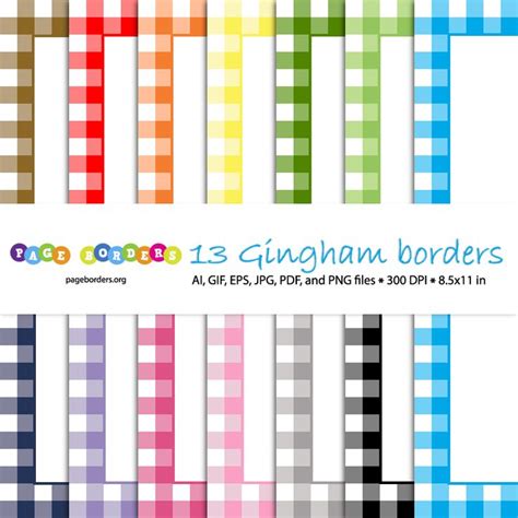 Gingham Border Bundle Borders Doodle Lettering Graphic Design