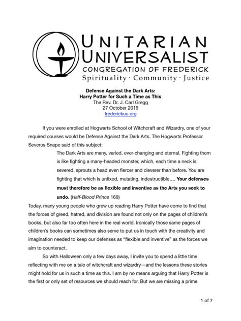 Defense Against Dark Arts Pdf Harry Potter J K Rowling