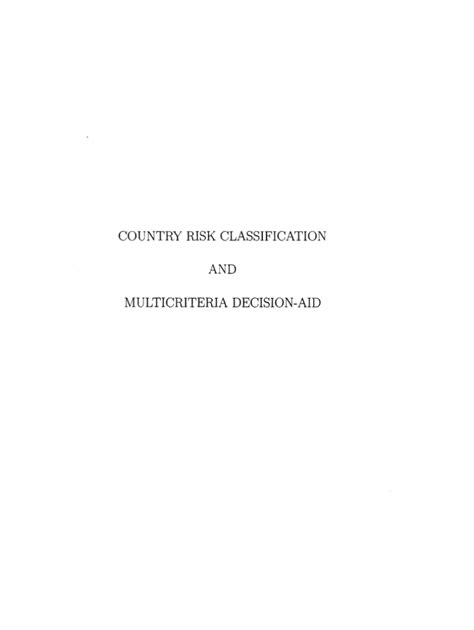 fillable online country risk classification and multicriteria decision