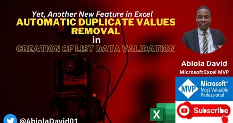 New Automatic Duplicate Values Removal In List Data Validation In Excel Data Analytics