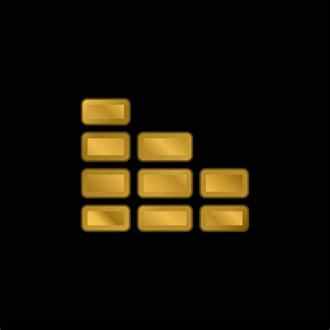 Brick Wall Gold Plated Metalic Icon Or Free Stock Vector Graphic Image