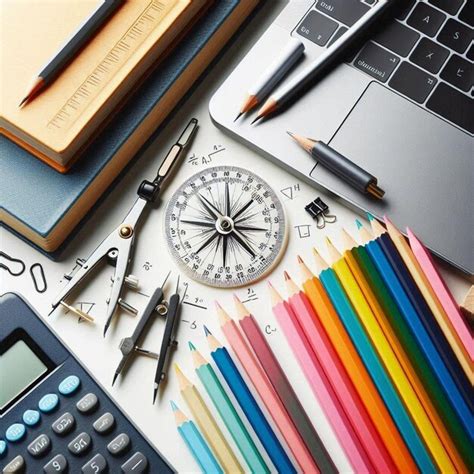 School Supplies On A White Background Premium Ai Generated Image