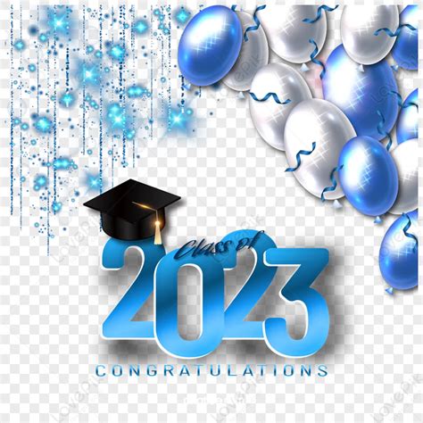 2023 골드 스타 학기말 박사 모자 졸업 클래스 졸업 모자 대학 졸업 축하 블루 풍선 술의 졸업 클래스 벡터 Png 일러스트 무료 다운로드 Lovepik