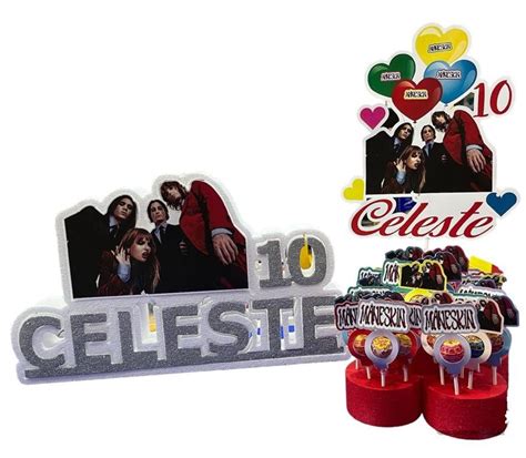 NEW KIT CHUPA CHUPS MANESKIN CON BASE E TOPPER PERSONALIZZATO E SAGOMA IN POLISTIROLO CON NOME E