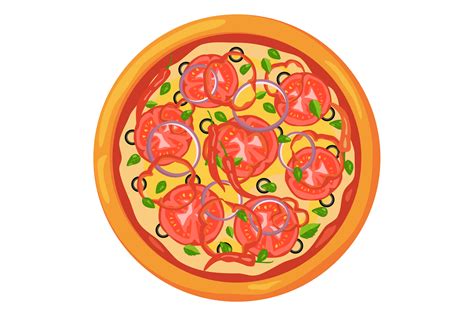 Tasty Italian Pizza Top View Delicious Graphic By Onyxproj · Creative