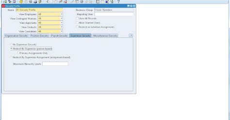 My Oracle World Supervisor Security In Security Profiles In Oracle HRMS
