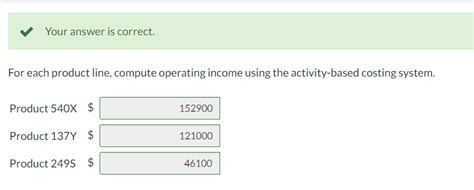 Solved Your Answer Is Correct For Each Product Line Chegg
