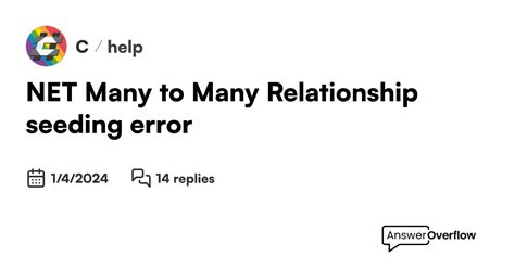 Net Many To Many Relationship Seeding Error C