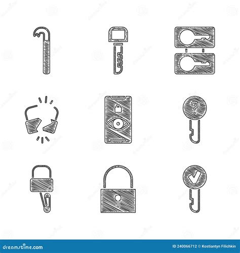 Set Eye Scan Lock Key Undefined Key Picks For Lock Picking Broken