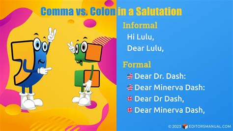 comma vs colon after a greeting or salutation the editor s manual