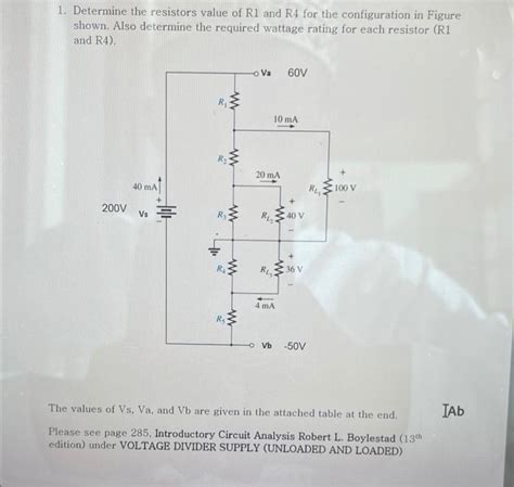 solved 1 determine the resistors value of r1 and r4 for the