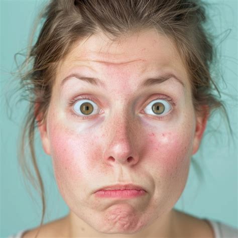 Portrait Of A Woman With A Severe Allergic Reaction Premium Ai Generated Image