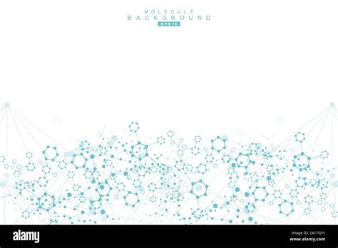 Science Network Pattern Connecting Lines And Dots Technology Hexagons Structure Or Molecular