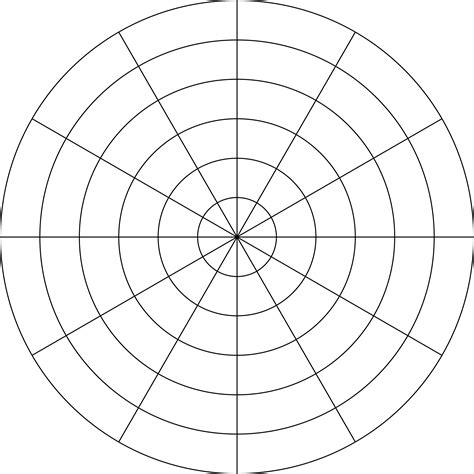 Polar Grid In Degrees With Radius 6 Clipart Etc