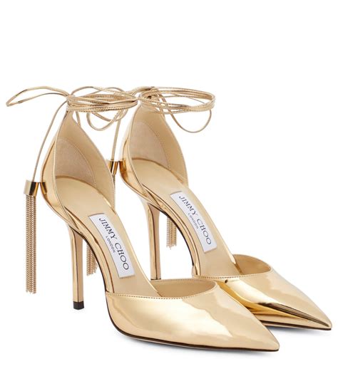 Jimmy Choo Eris 100 Metallic Leather Pumps Lyst Canada