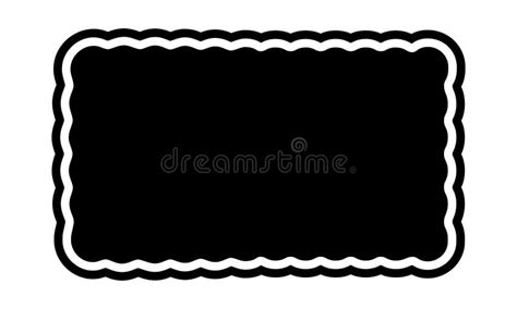 Rectangle Shape With Wavy Edges Rectangular Form With Curvy Borders