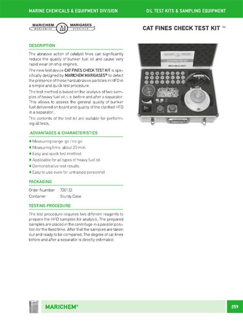 Cat Fines Check Test Kit Pdf